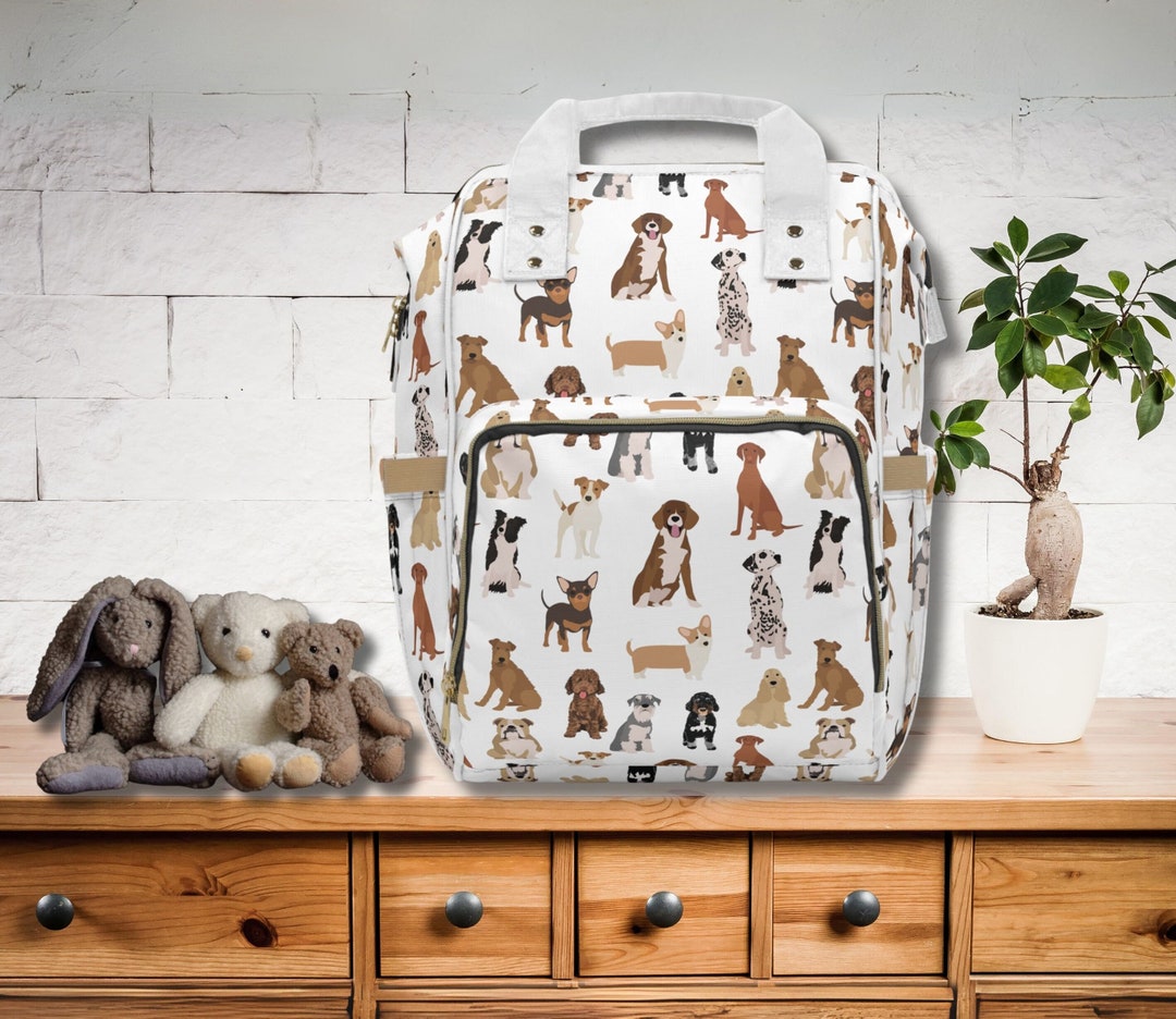 Dog Themed Backpack, Dog Themed Diaper Bag, Cute Dog Backpack Gift, Dog ...