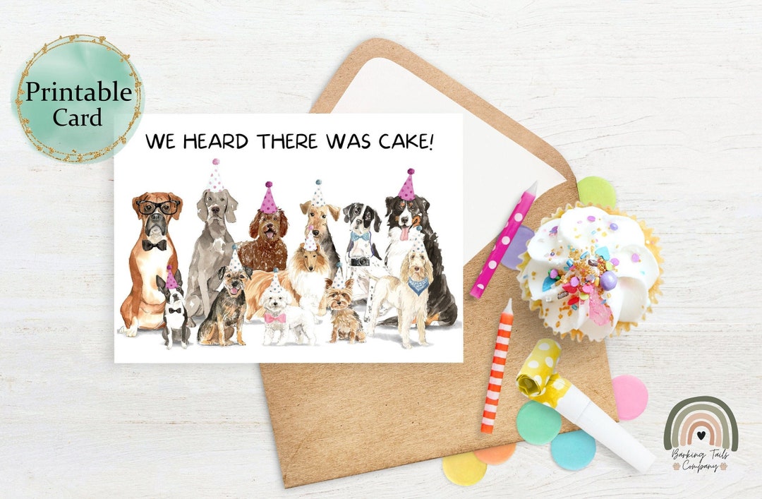 Dog Cake Birthday Card, Dog Birthday Card, Card From the Dog, Dog Mom ...