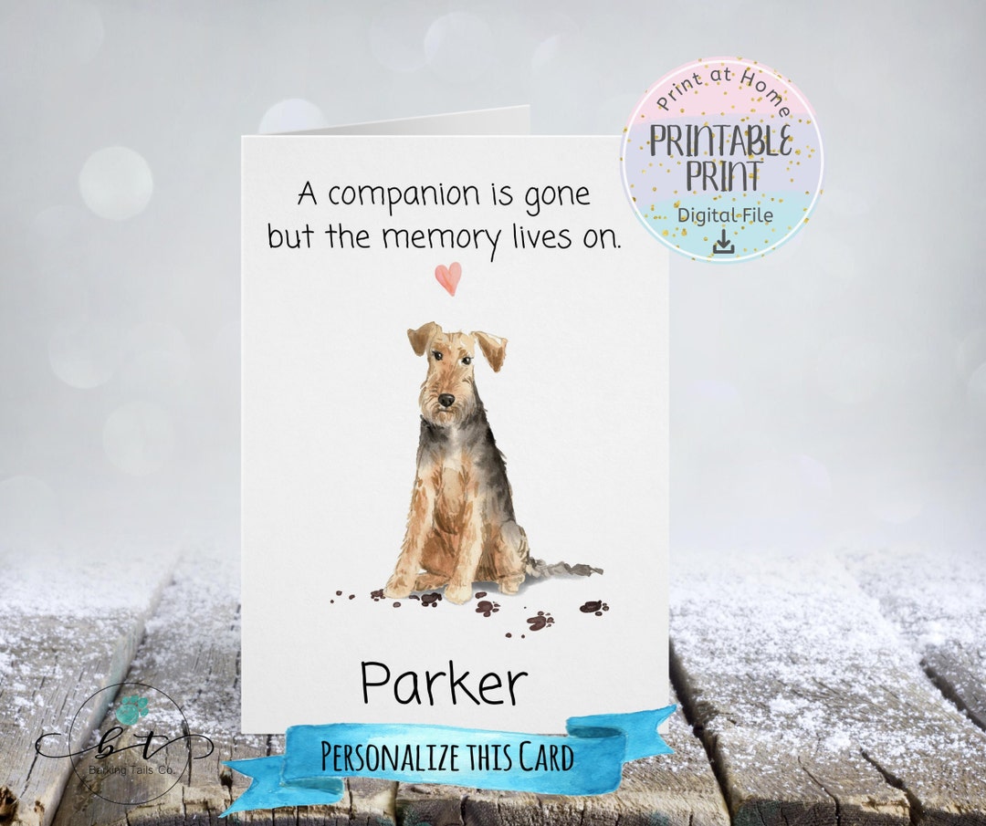 Any Dog Breed Memorial Card Custom Dog, Pet Loss Bereavement Card, in ...