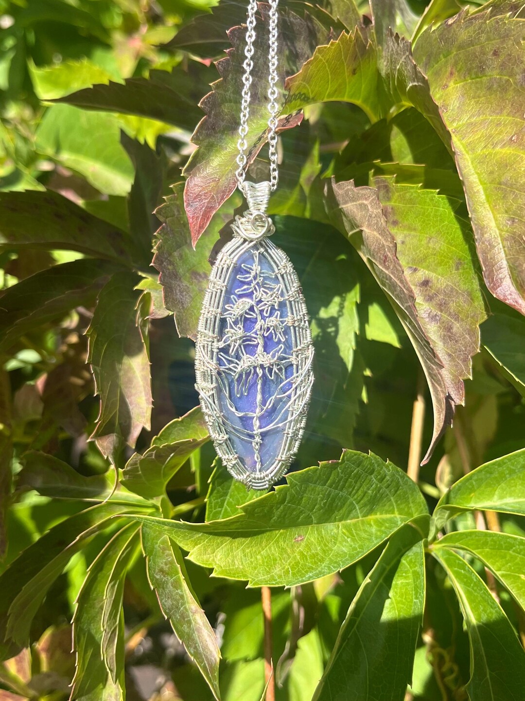 Alaskan Fireweed Flower Agate Crystal Necklace - Etsy