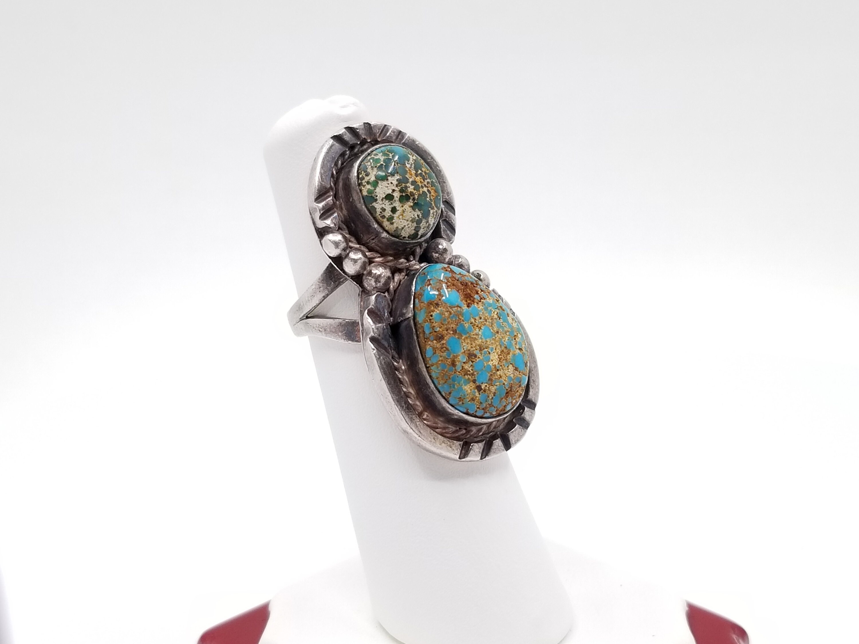 Silver Spotted Turquoise Infinity Band Ring, 925 Spotted Turquoise ...