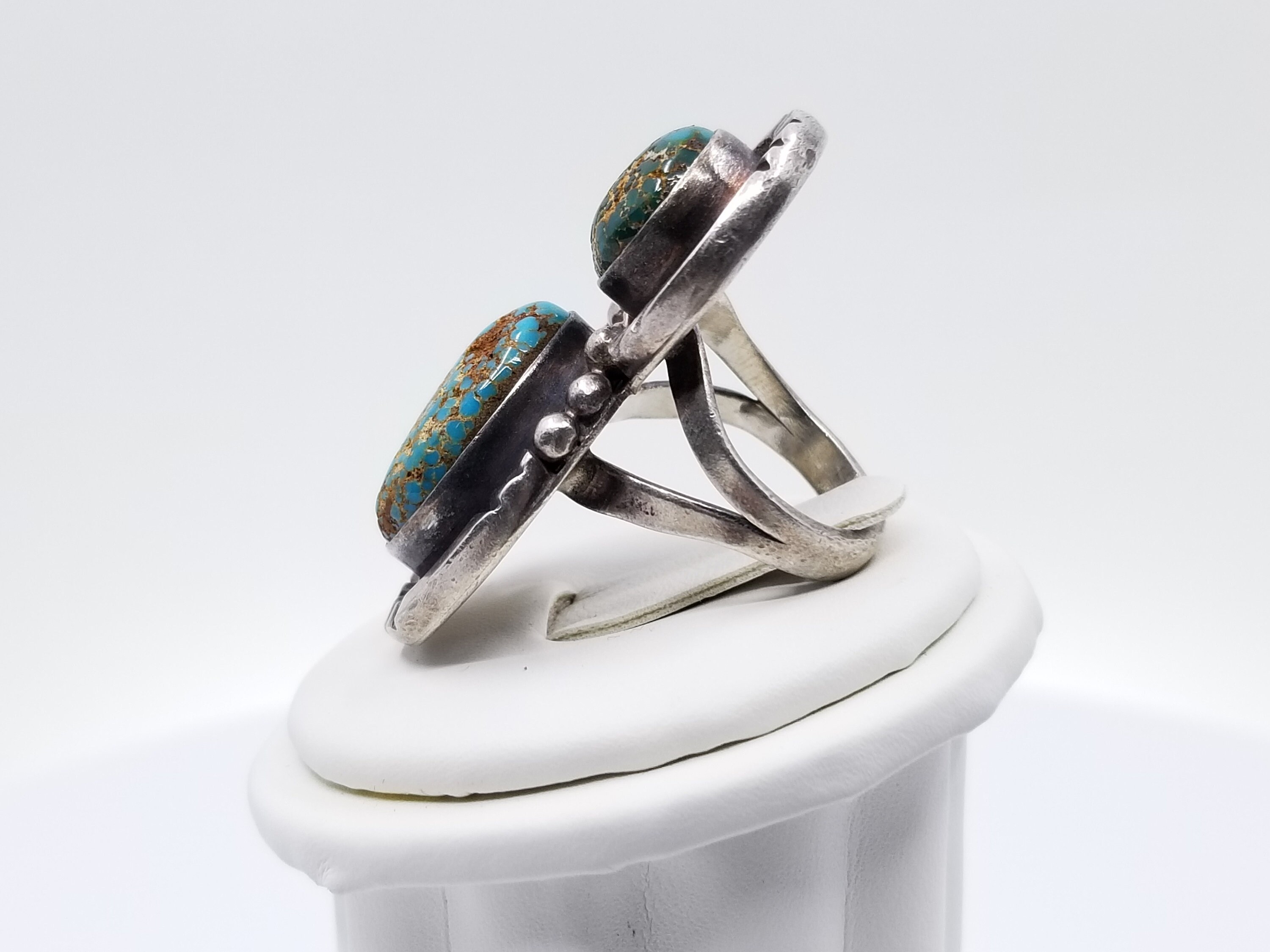 Silver Spotted Turquoise Infinity Band Ring, 925 Spotted Turquoise ...