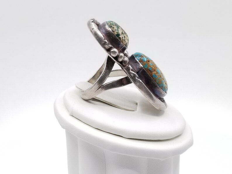 Silver Spotted Turquoise Infinity Band Ring, 925 Spotted Turquoise ...