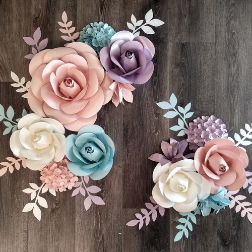 Paper Flower Wall Decor Purple Wall Flowers Lavender Paper - Etsy