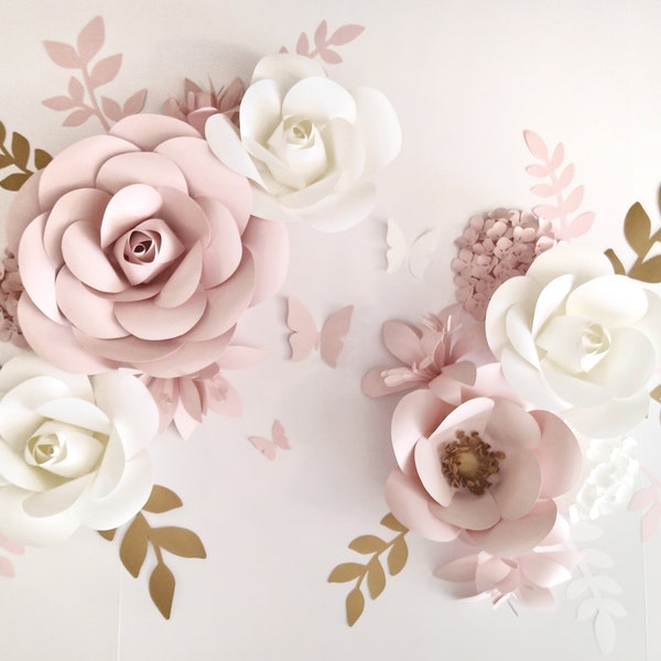 Gold Paper Flowers - Etsy
