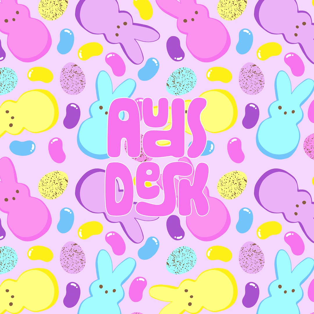 Easter Sweets Seamless Pattern, Seamless Repeating Colorful Bunny Marshmallow, Jelly Beans, and ...