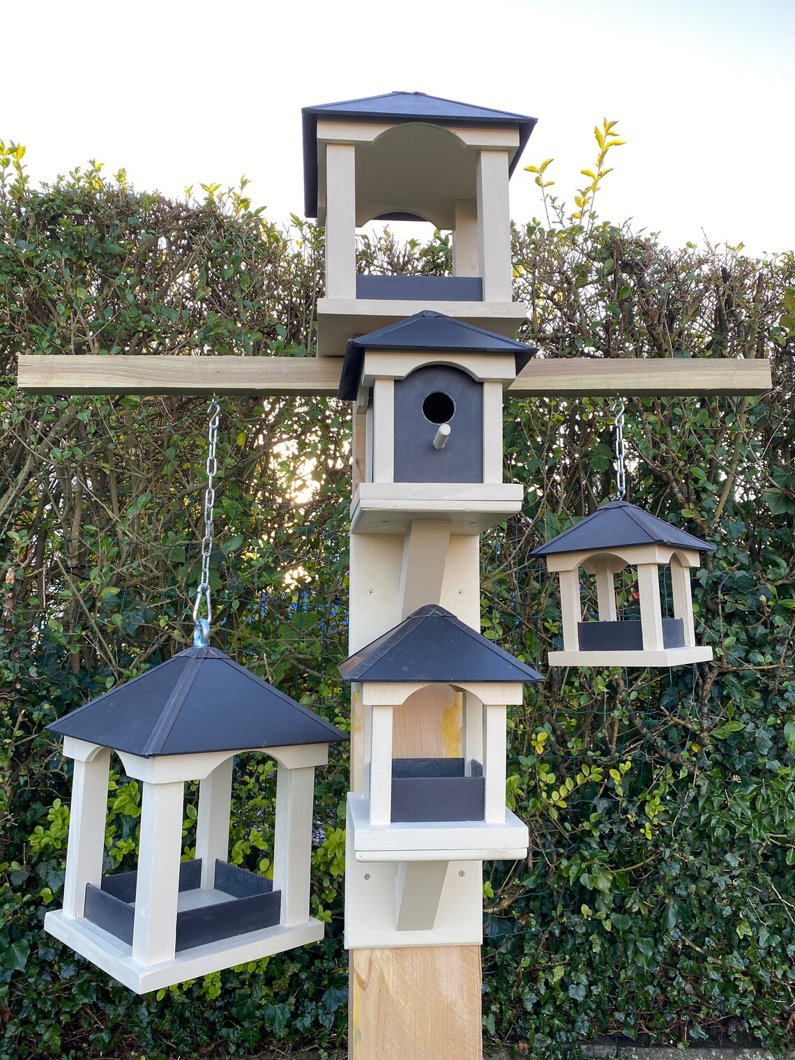 Large bird feeder hanging/post mounted | Etsy