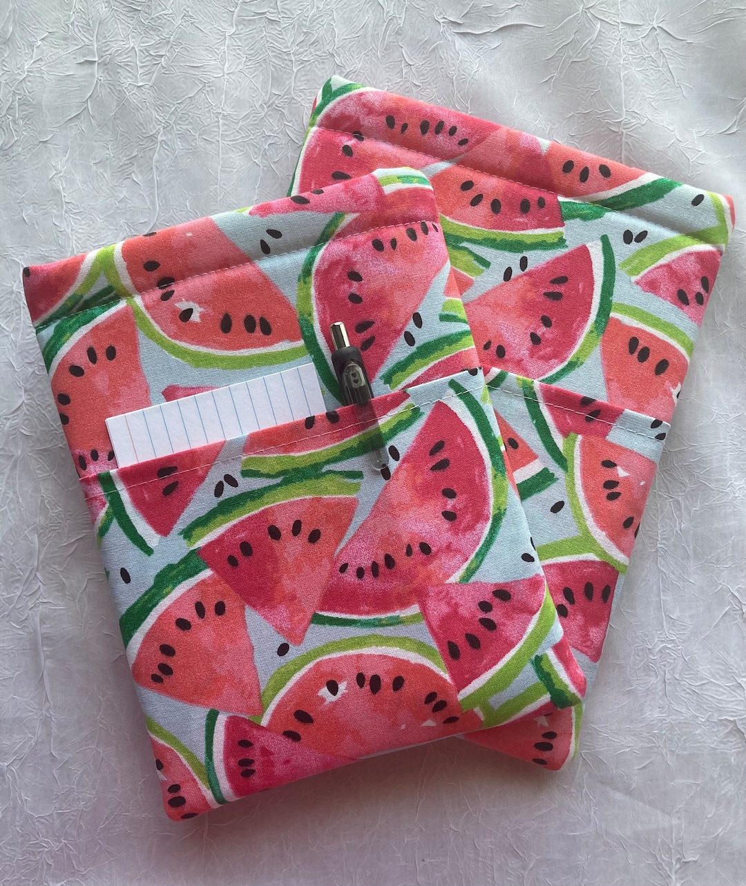 Watermelon Padded Book Sleeve W/ Pocket, Durable Cozy, Summer Fruit ...