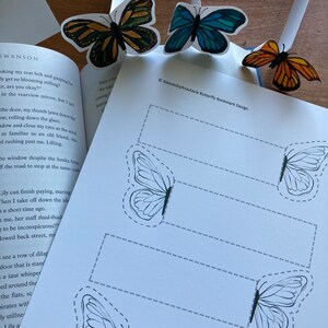 3D Printable Butterfly Bookmark, Hand Painted, Coloring Page for Kids ...