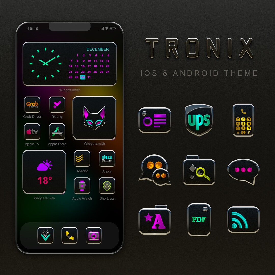 TRONIX App Icon Set: 3D Theme for iPhone & Android (2000+ Icons) - Etsy