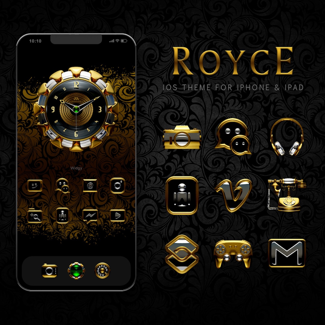 Gold, Silver & Black Theme App Icon Set, Luxury Icons, App Icons iPhone ...