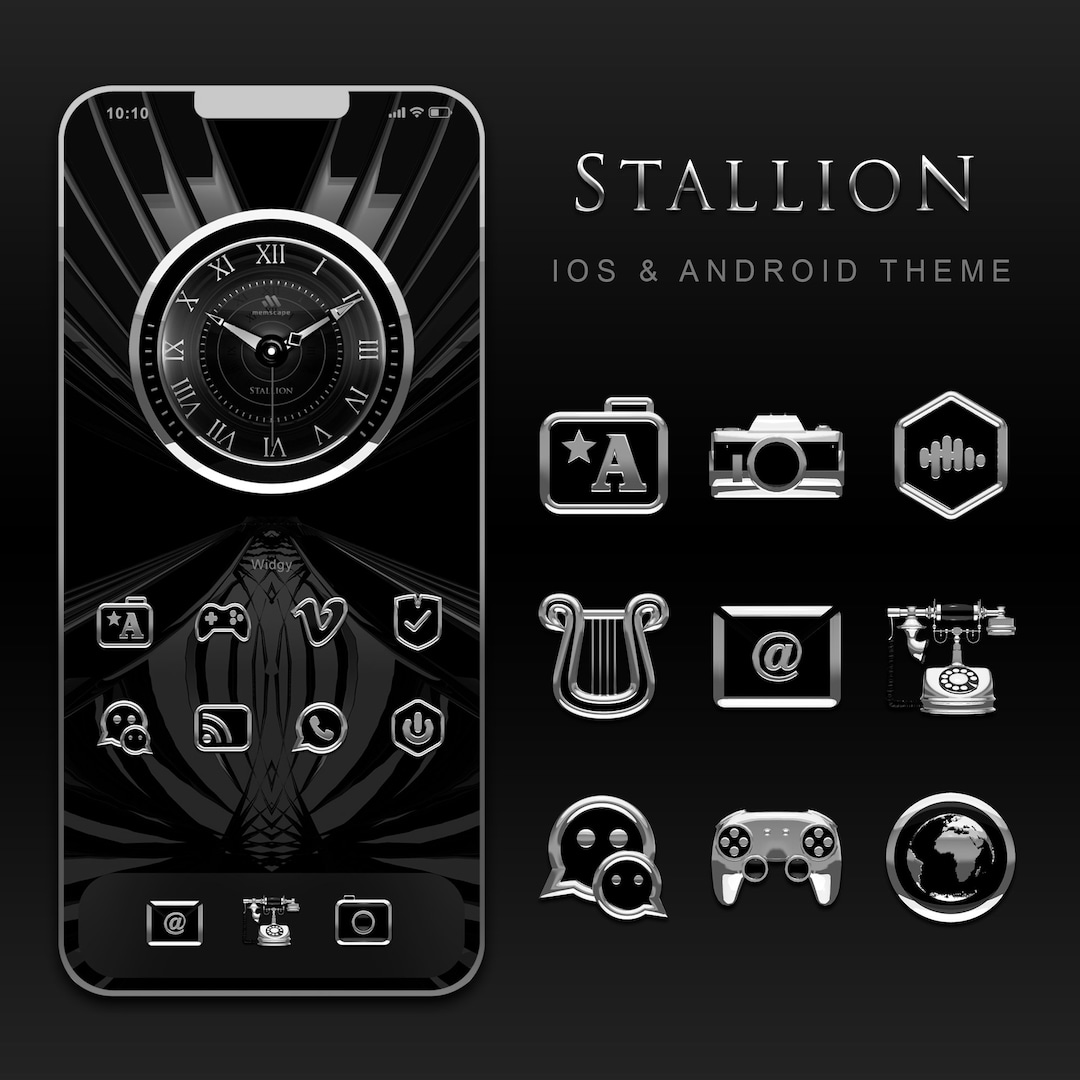 Ios Black Icons, Ios 14 Icons, App Icons Set, Aesthetic Icons, Android ...