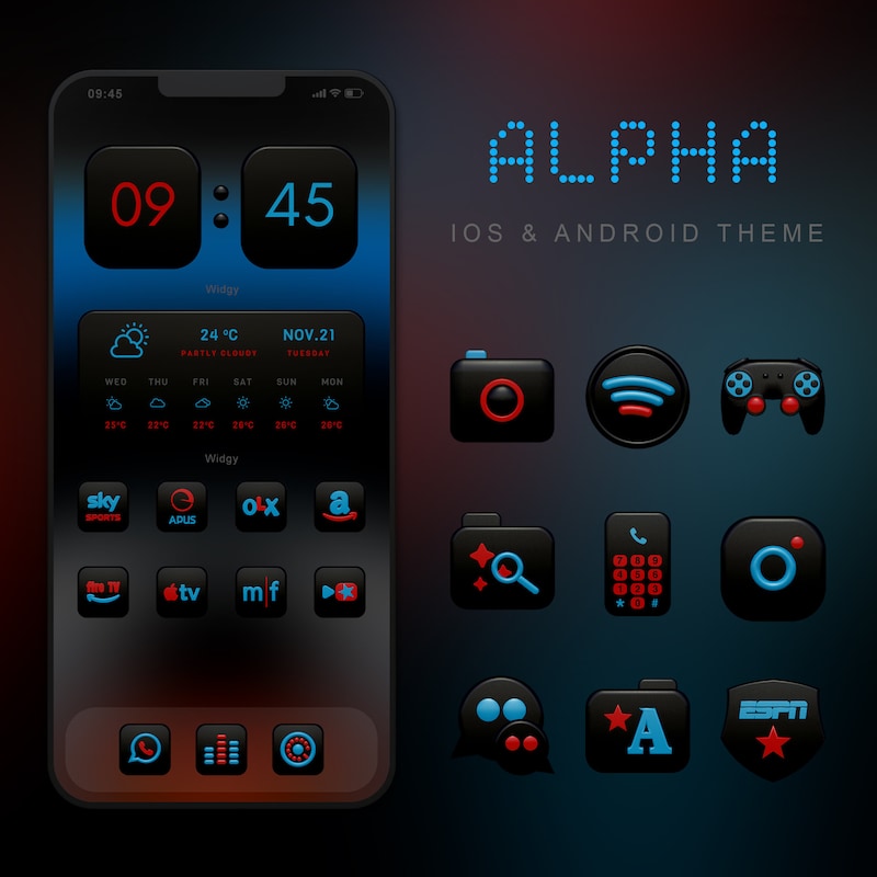 Blue App Icon Pack - Etsy