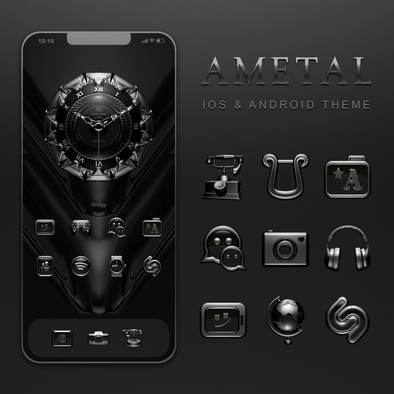 Metallic iPhone App Icons - Etsy