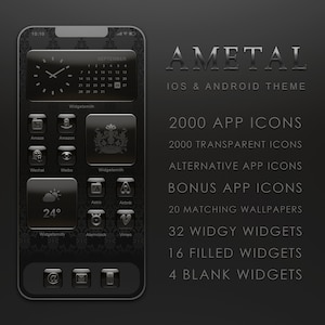 AMETAL Theme App Icon Set, Custom Icons for iPhone and Android Home ...