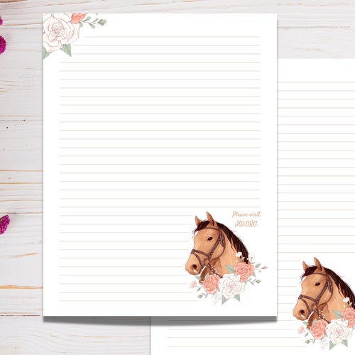JW Letter Writing Stationery Water Color Horse Writing Paper - Etsy