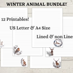 JW Letter Writing Bundle Printable Writing Paper Winter Animals Writing ...