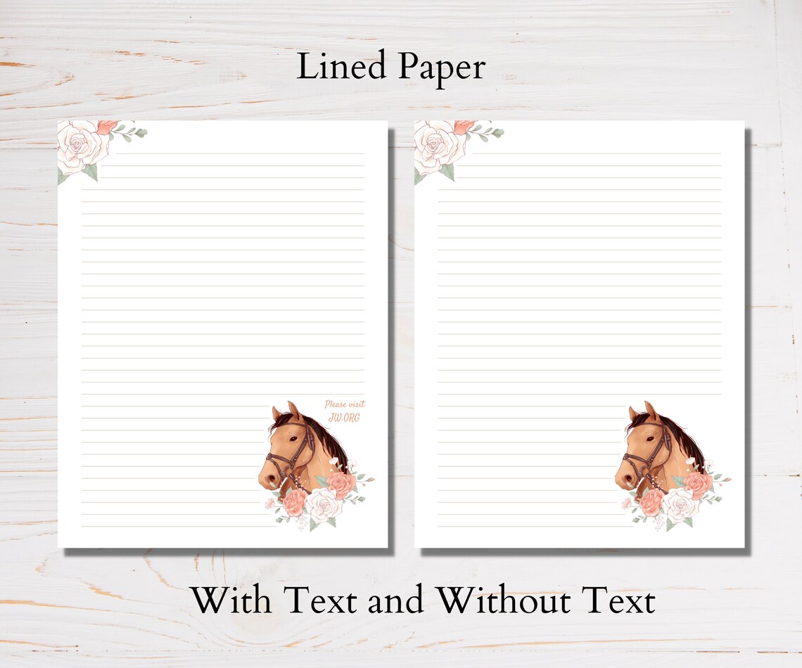 JW Letter Writing Stationery Water Color Horse Writing Paper | Etsy