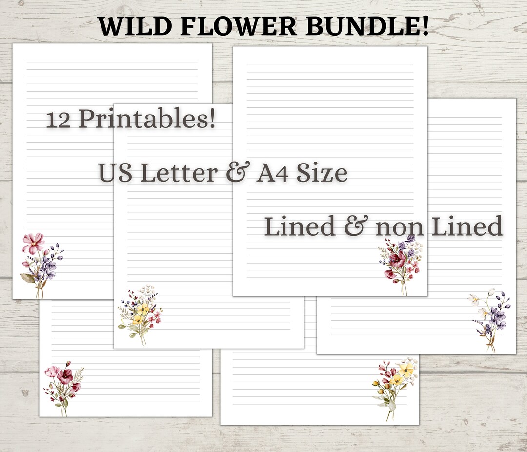 JW Letter Writing Bundle | Printable Writing Paper | Wild Flowers ...