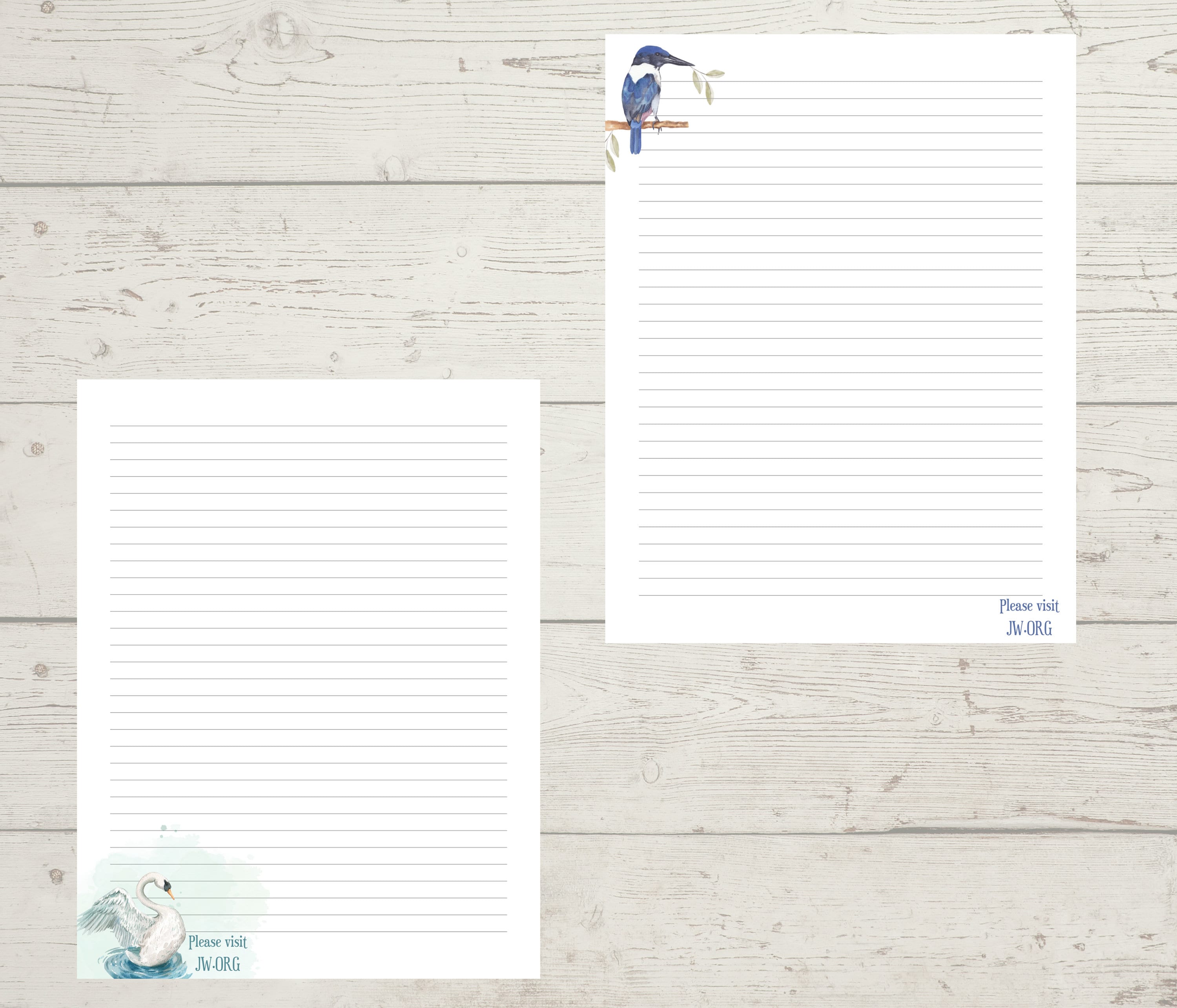 JW Letter Writing Bundle Printable Writing Paper Ministry - Etsy