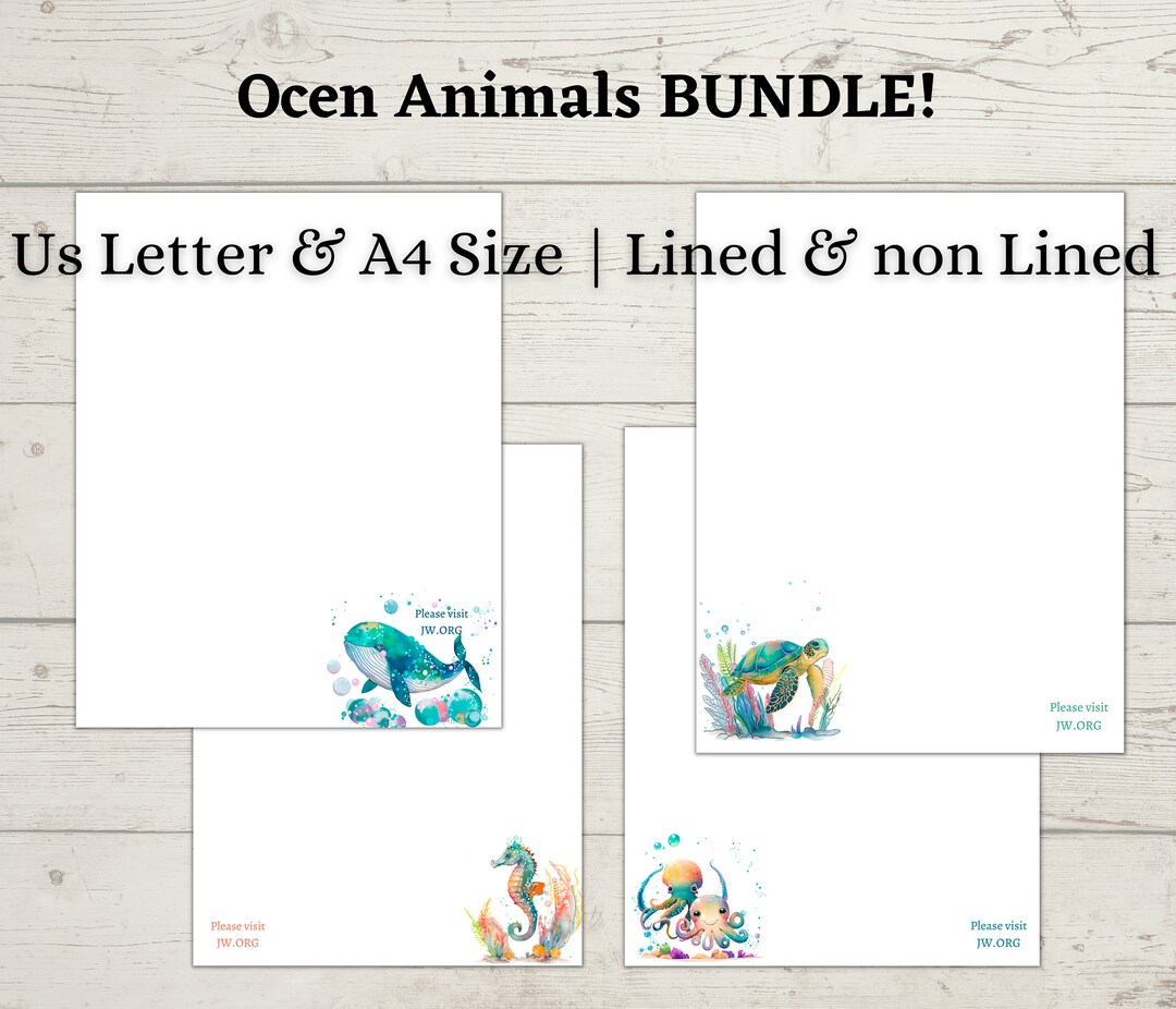 Ocean Animals - JW Letter Writing Bundle | Printable Writing Paper ...