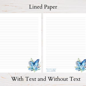 JW Letter Writing Stationery, Butterfly Printable Writing Paper With ...