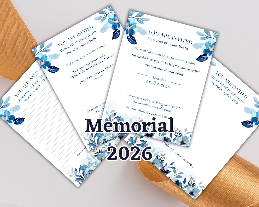 JW 2026 Memorial of Jesus' Death Invitation Special Talk, Letter ...