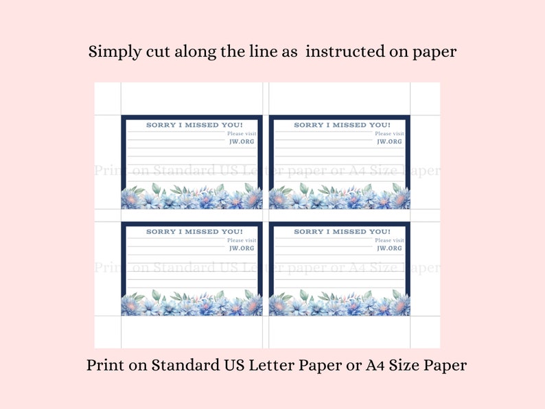 JW Sorry I Missed You Card Set, Letter Writing Campaign (digital ...