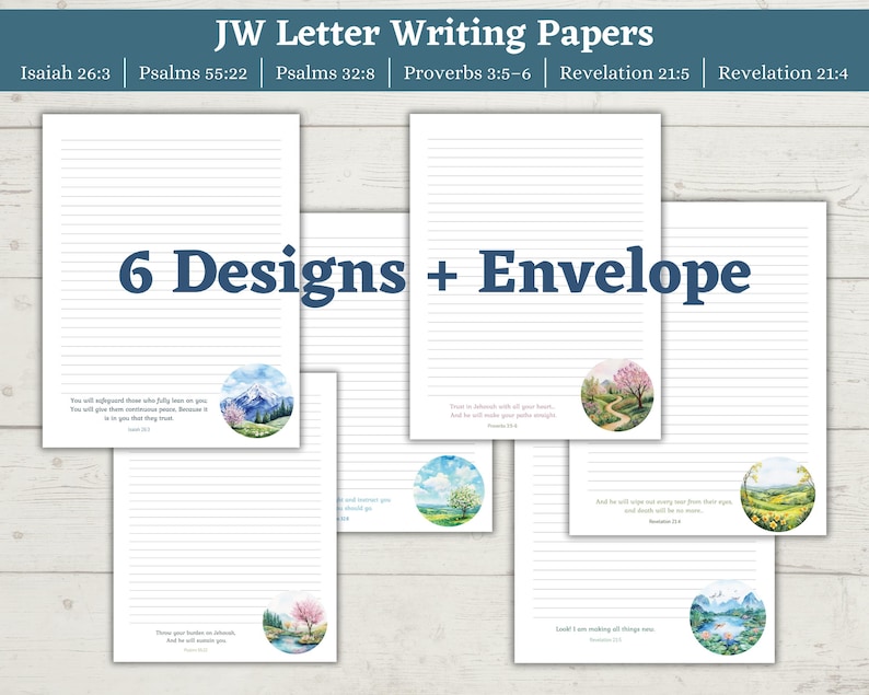 Printable JW Scripture Letter Writing Paper With Envelope - Lined ...