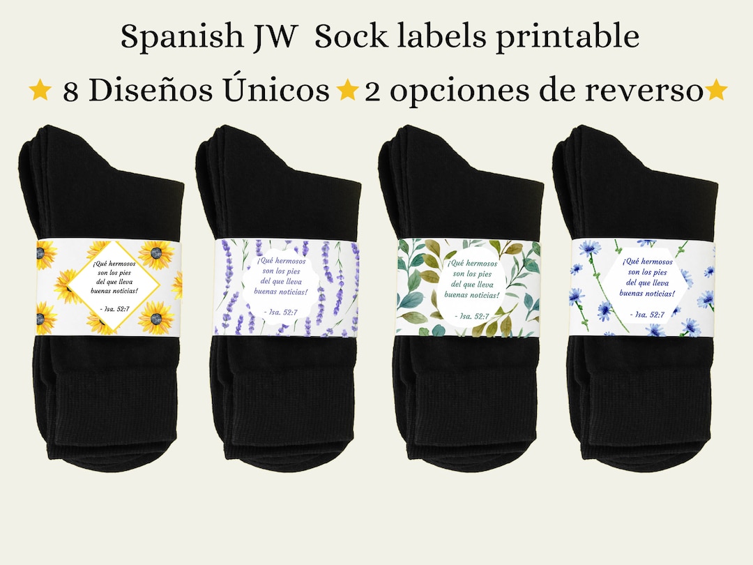 Spanish JW Ministry Sock Labels , Gift Labels for Pioneers Ministry ...