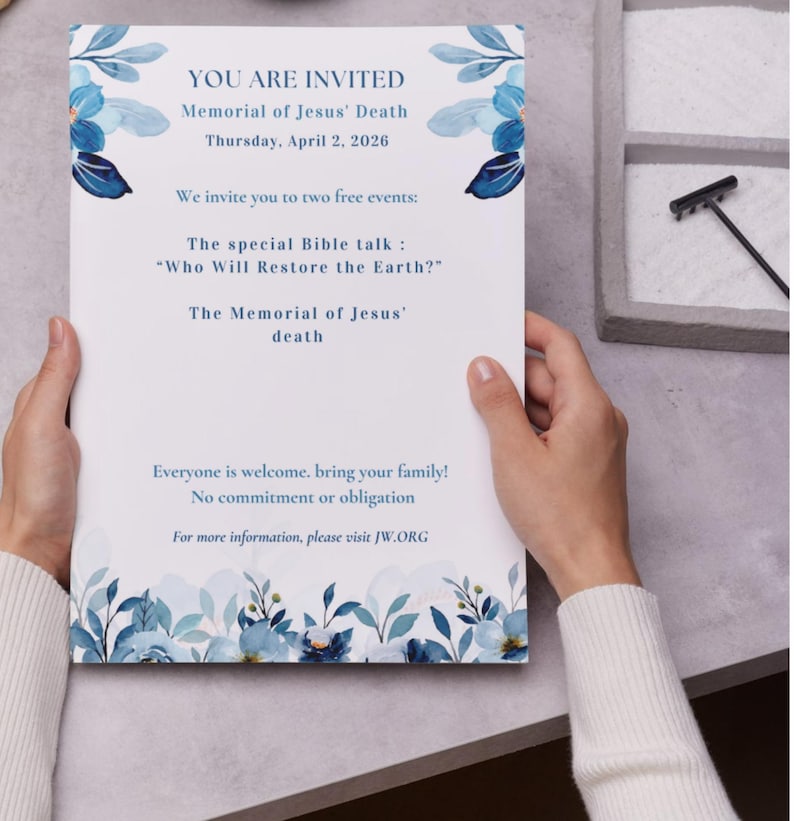 JW 2026 Memorial of Jesus' Death Invitation Special Talk, Letter ...