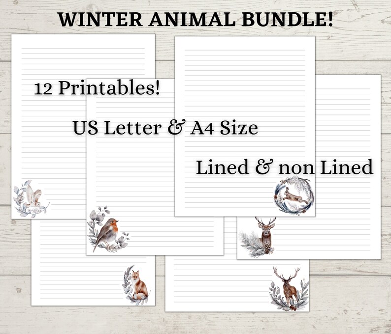 JW Letter Writing Bundle Printable Writing Paper Winter - Etsy