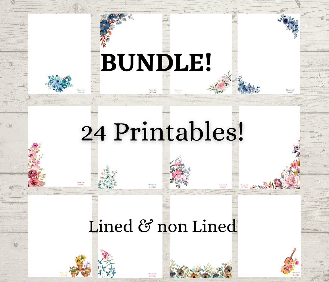 JW Letter Writing Bundle Printable Writing Paper Ministry - Etsy