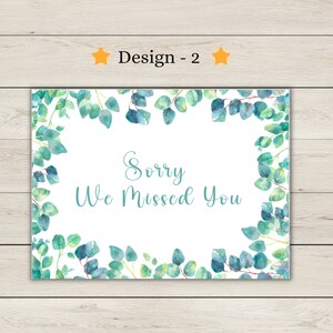 Watercolor Sorry We Missed You Cards, Letter Campaign (digital Download ...