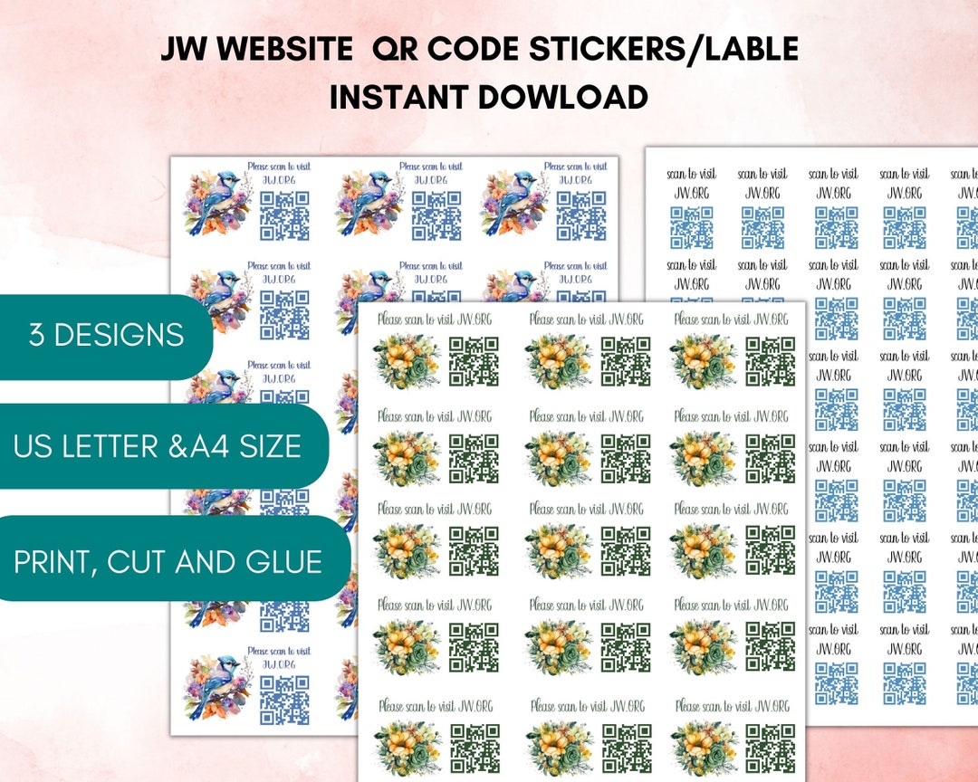 JW Website QR Code Sticker, Visit Website Cut Out Label, JW Gift, Jw ...