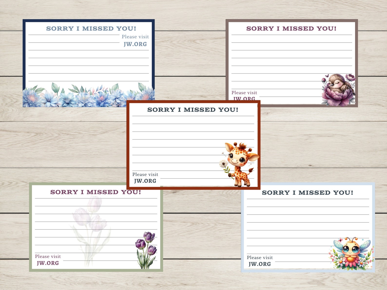 JW Sorry I Missed You Card Set, Letter Writing Campaign (digital ...