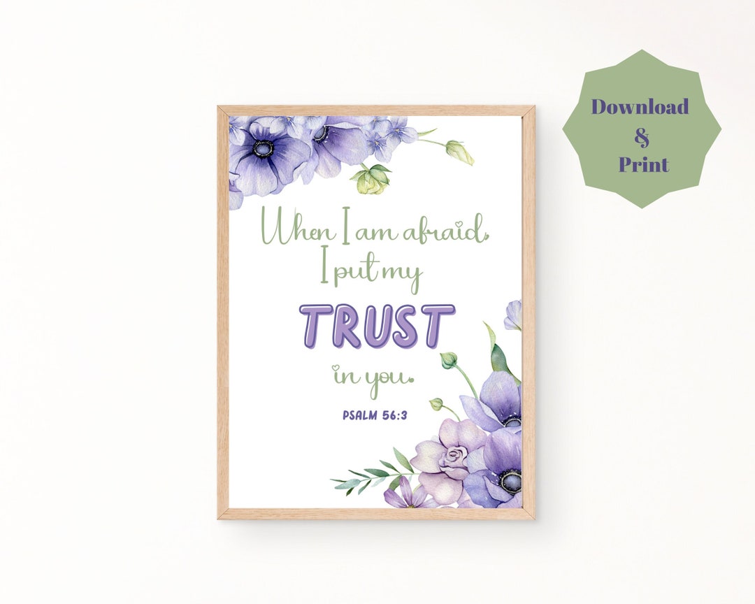 2024 JW Year Text Bible Verse Wall Art, Psalm 56:3, JW Baptism Gift ...