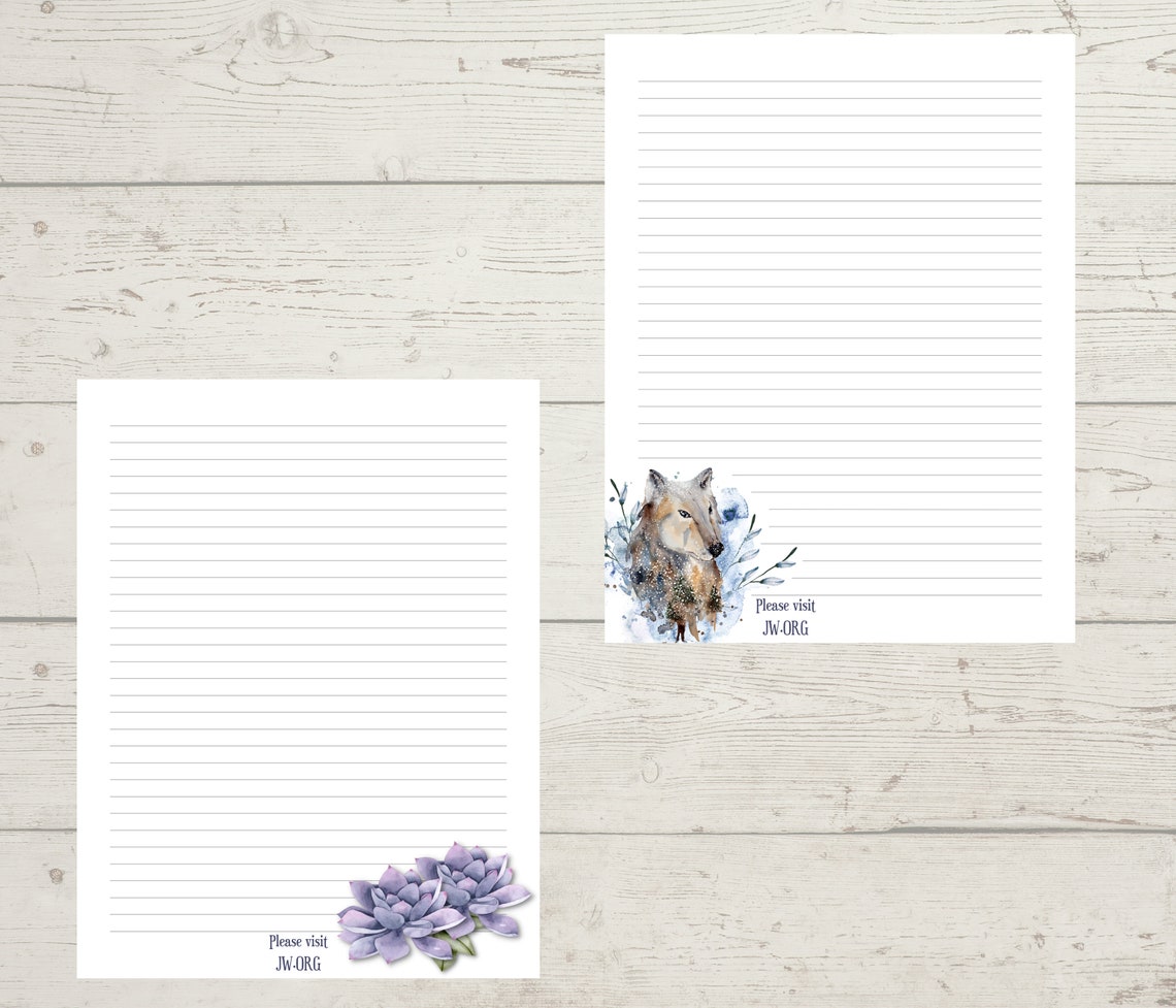 JW Letter Writing Bundle Printable Writing Paper Ministry - Etsy