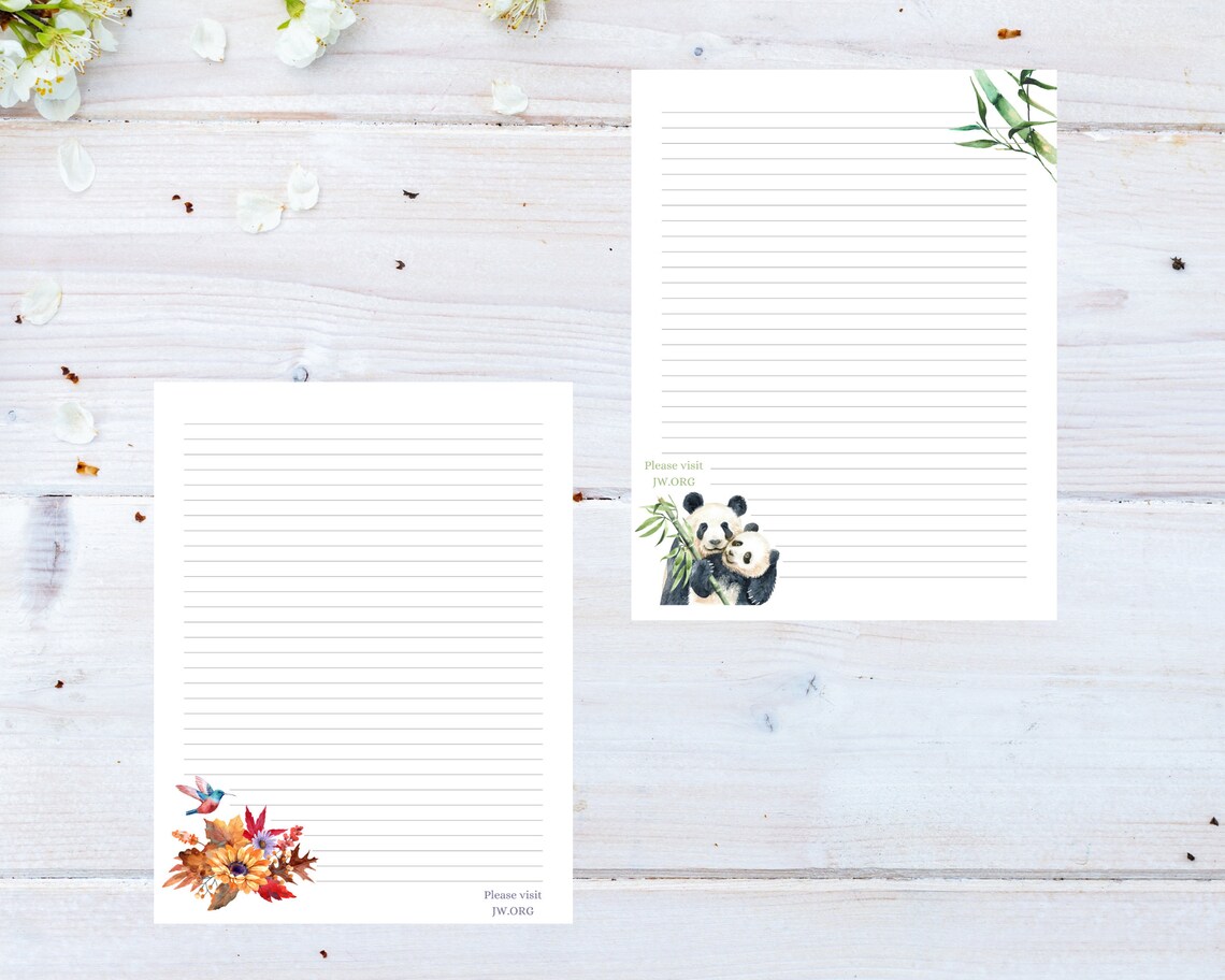 JW Letter Writing Bundle Printable Writing Paper Ministry - Etsy