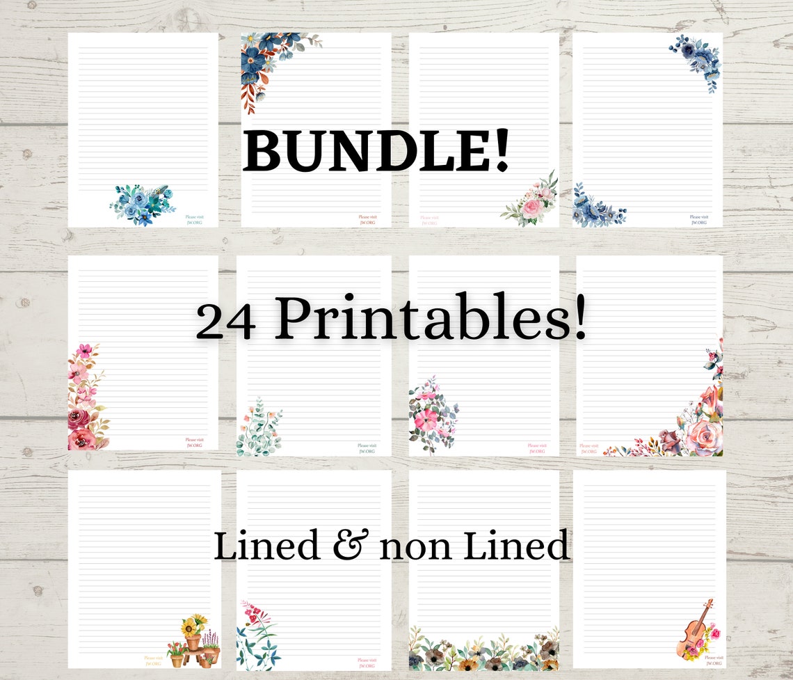 JW Letter Writing Bundle Printable Writing Paper Ministry - Etsy