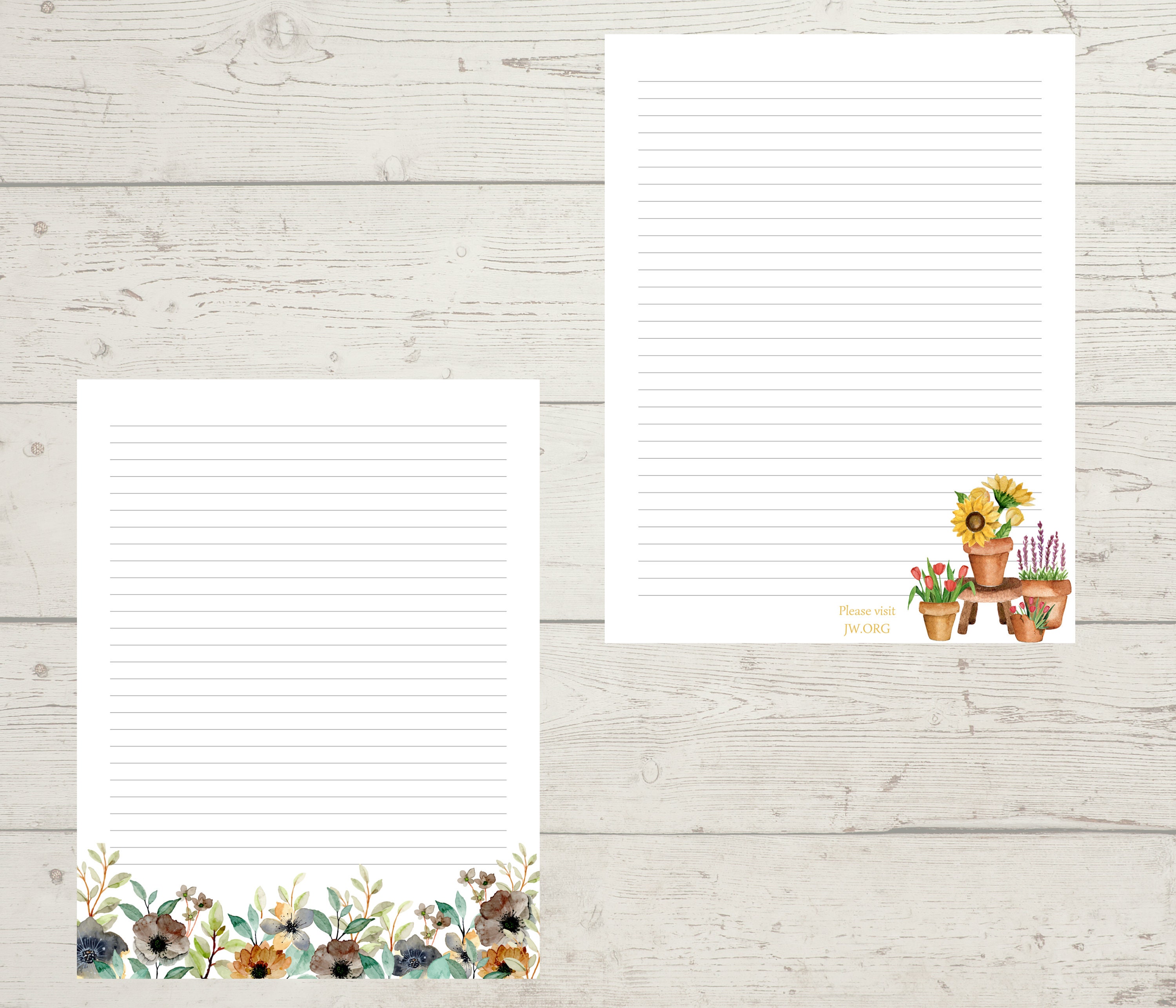 JW Letter Writing Bundle Printable Writing Paper Ministry - Etsy