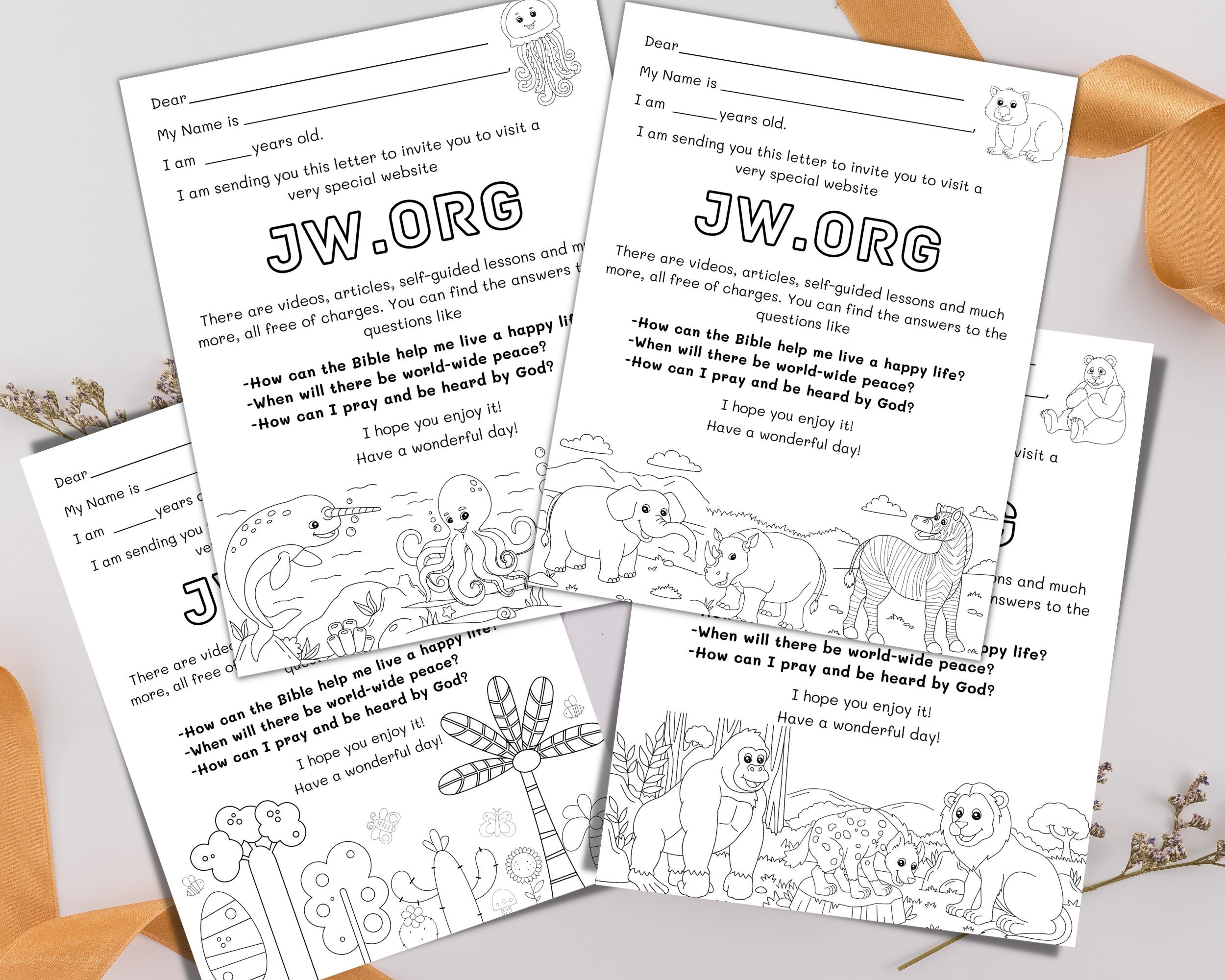 JW Kid Letter Writing Bundle Kids Paper Jw Kid Gifts JW - Etsy