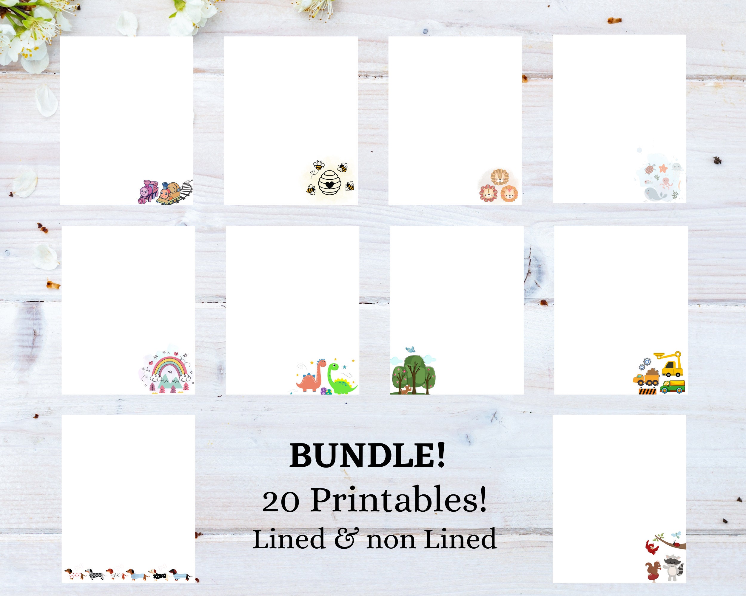 Kid Letter Writing Bundle | Printable Writing Paper | Writing Sheets ...