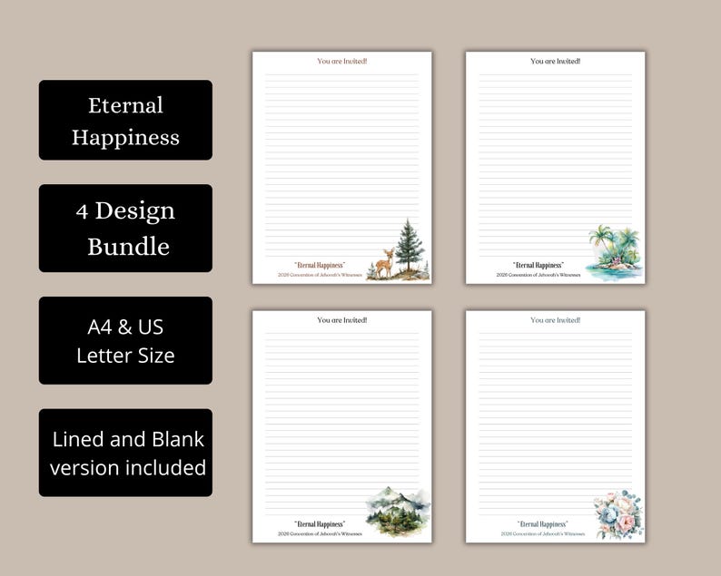 JW 2026 Convention Invitation Templates, Eternal Happiness, Printable ...