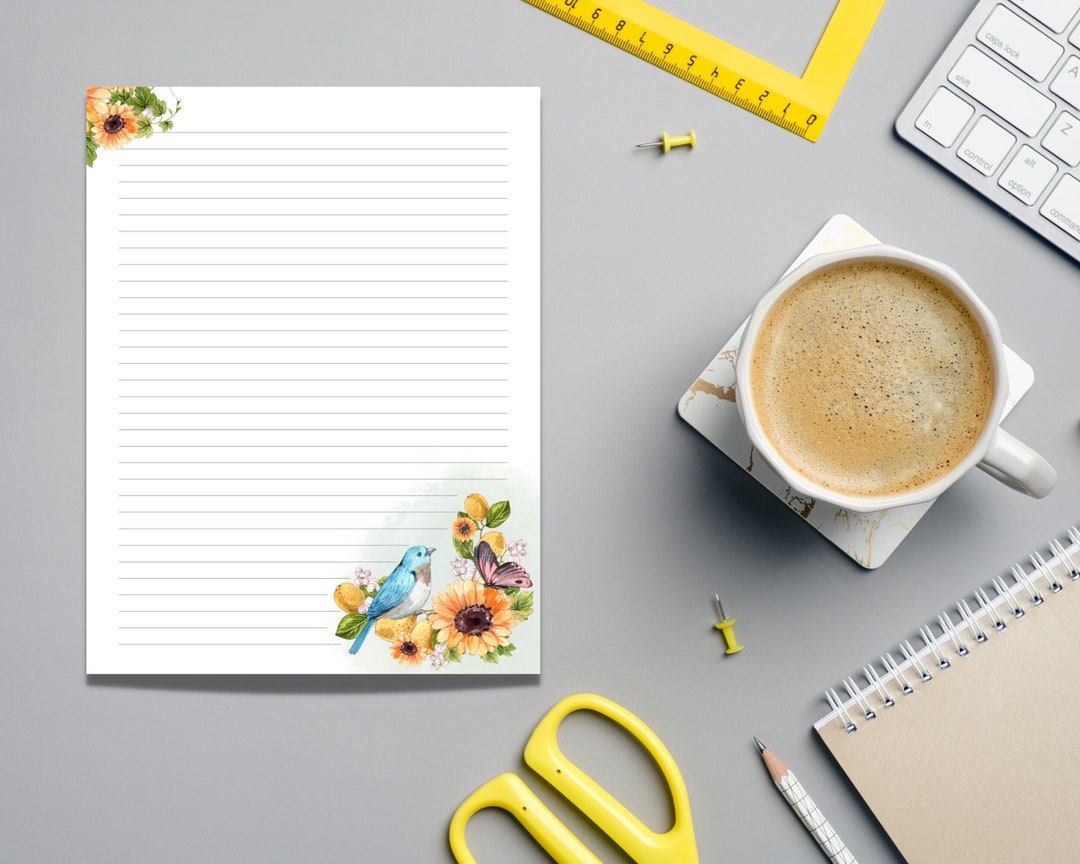 JW Letter Writing Stationery Sunflower Printable Writing - Etsy