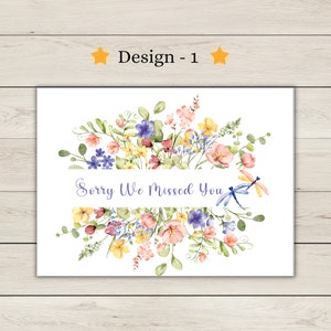 Watercolor Sorry We Missed You Cards, Letter Campaign (digital Download ...