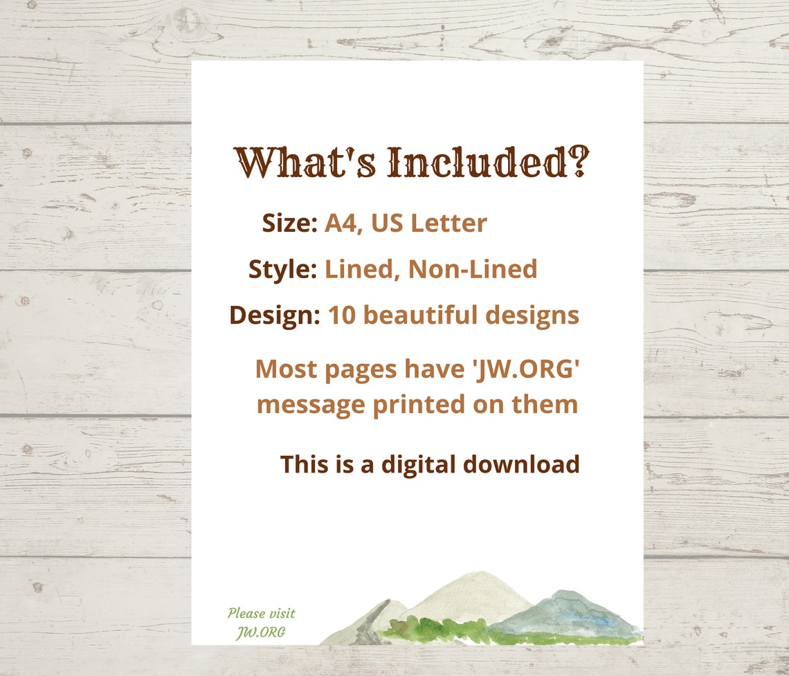 JW Letter Writing Bundle Printable Writing Paper Ministry | Etsy UK