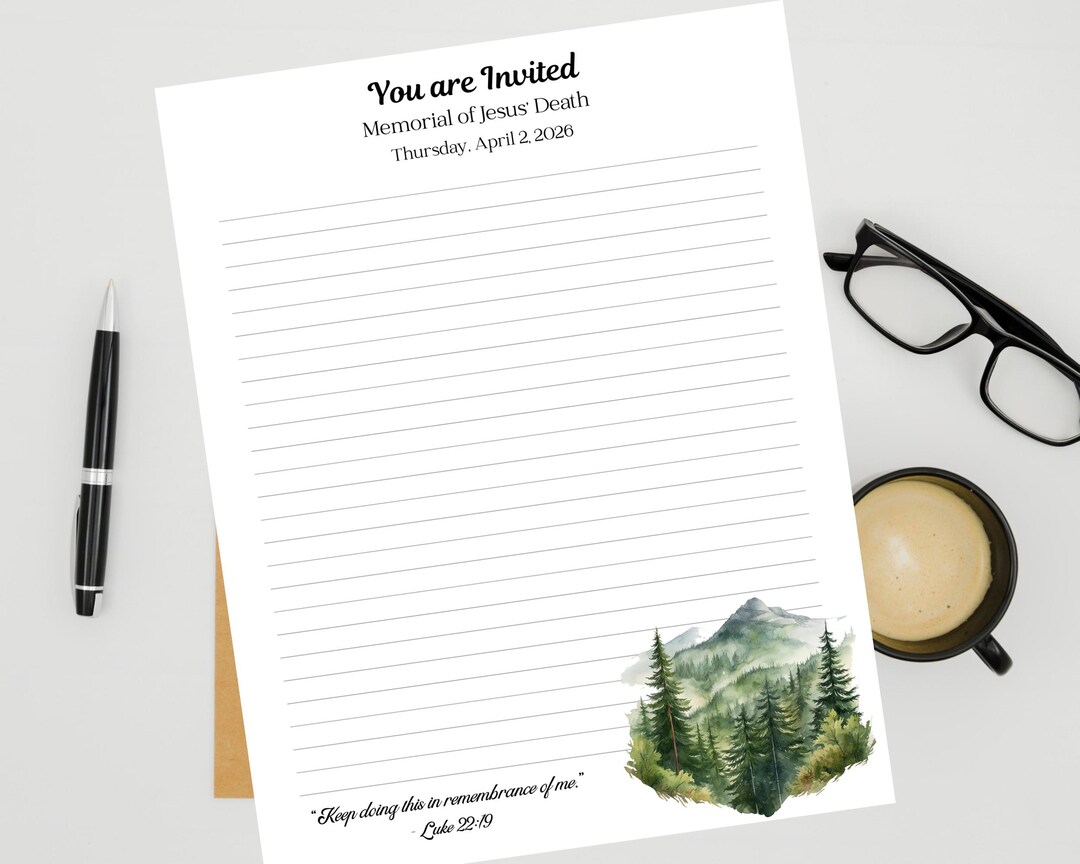 JW Memorial 2026 Letter Writing Paper, JW Memorial Invite (digital ...