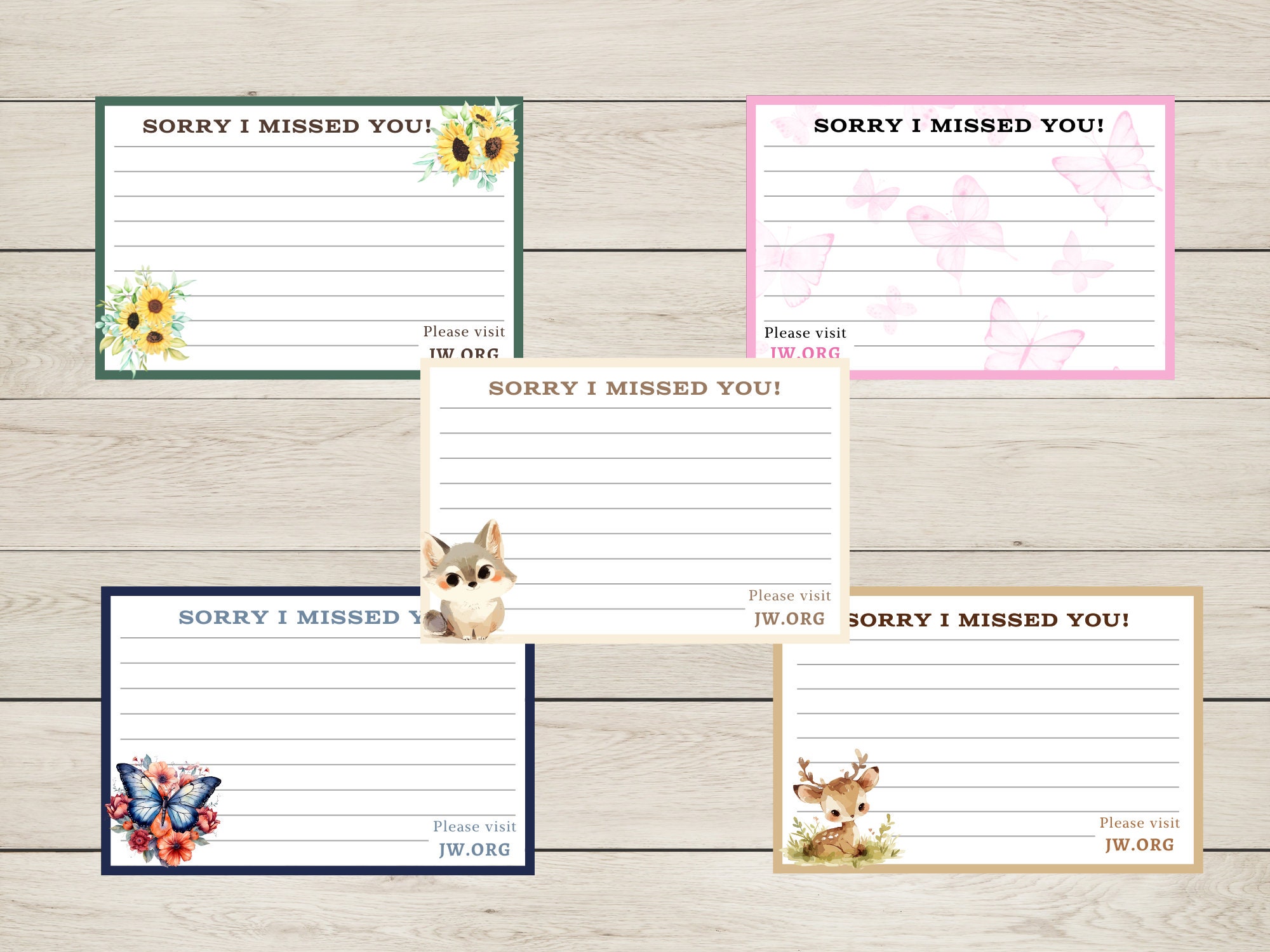 JW Sorry I Missed You Card Set, Letter Writing Campaign (digital ...