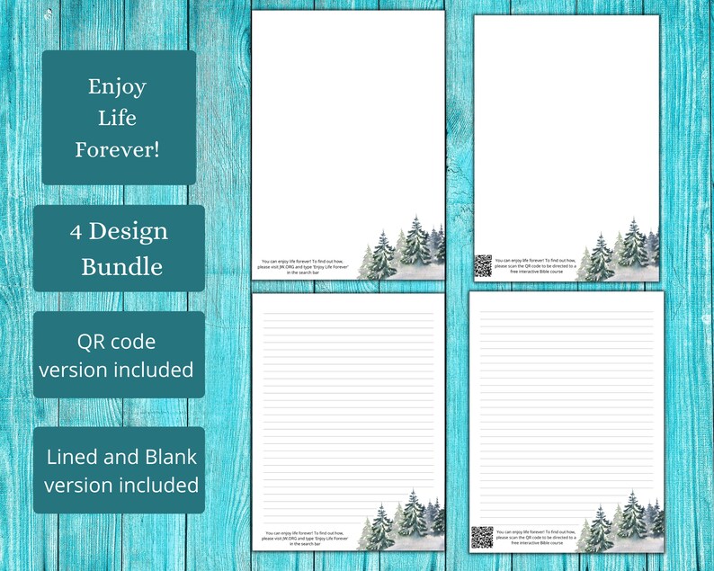 JW Enjoy Life Forever Letter Writing Paper With QR Code (digital ...